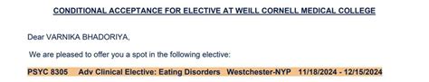 Varnika Bhadoriya On Linkedin Ive Been Accepted For An Elective In Psychiatry Focusing On Eating