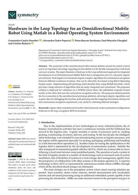 Pdf Hardware In The Loop Topology For An Omnidirectional Mobile Robot
