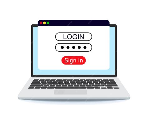 Premium Vector Laptop With Account Login And Password Form Page On