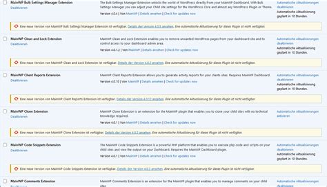 Again Same Error Cant Update Plugins In Backend Support Mainwp