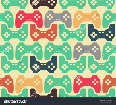 Joystick Seamless Pattern Retro Gamepad Texture Stock Vector Royalty Free 572864806 Shutterstock
