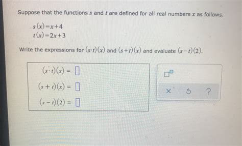 Solved Suppose That The Functions S And T Are Defined For Chegg