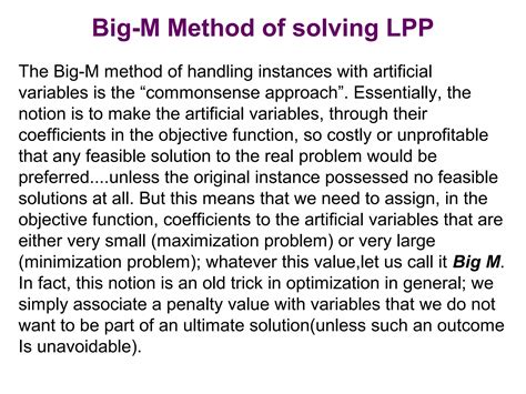 artificial variable technique big m method 1 ppt technology