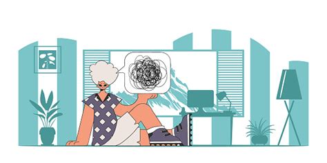 우울증을 앓고있는 남자 그 남자는 자신의 마음 깊은 곳에서 길을 잃었다는 것을 보여줍니다 감정에 대한 스톡 벡터 아트 및 기타 이미지 Istock