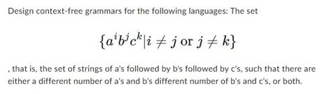 solved design context free grammars for the following