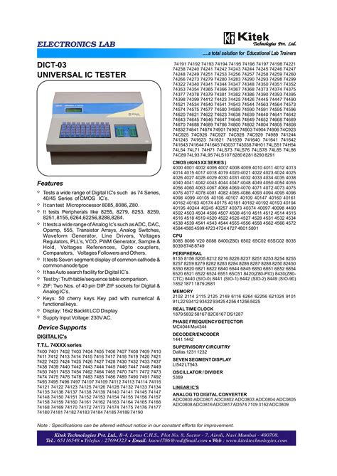 Dict 03 Universal Analog Ic Tester Digital Linear Ic Tester For Voltage