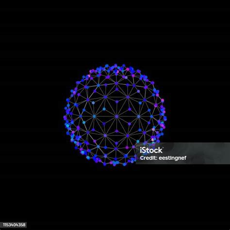 선과 점 으로부터 3d 구 검은 배경에 고립 0명에 대한 스톡 벡터 아트 및 기타 이미지 0명 3차원 형태 개념 Istock