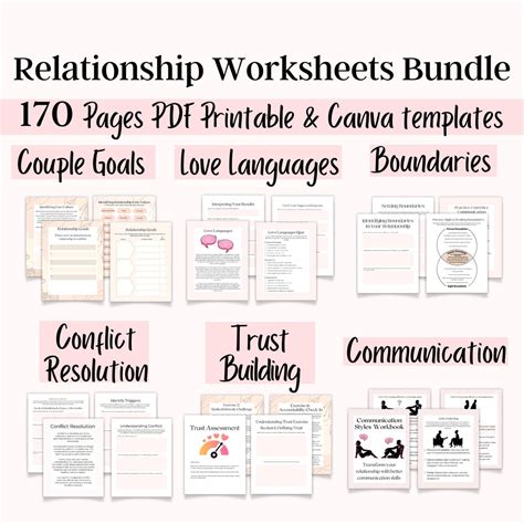 Relationship Worksheets Bundle Couples Therapy Worksheets Couples