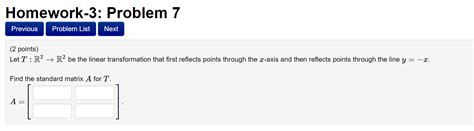 Solved 2 Points Let T R2R2 Be The Linear Transformation Chegg Com