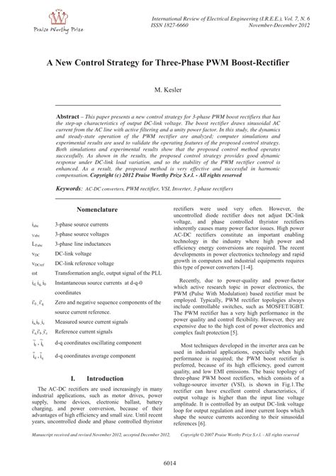 pdf a new control strategy for three phase pwm boost rectifier