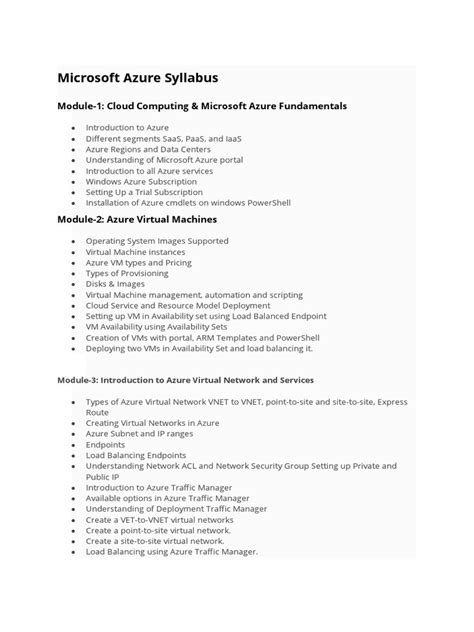microsoft azure syllabus pdf microsoft azure web application