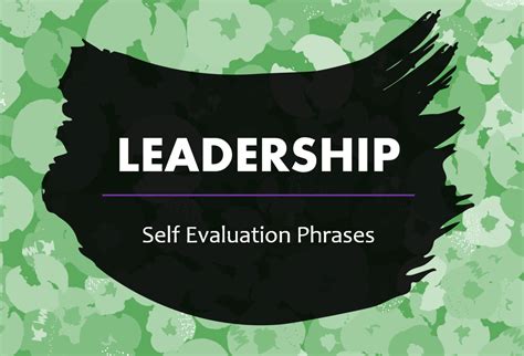 10 Brilliant Self Evaluation Phrases For Leadership — Managebetter