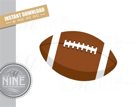 Football Clip Art Downloads Vector Football Ai Png  Svg Etsy