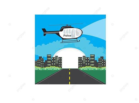 Police Helicopter Patrolling The City At Night Piloting Arrival Hover Vector Piloting Arrival