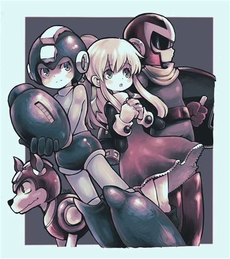 roll, mega man, proto man, and rush (mega man and 1 more) drawn by parororo | Danbooru