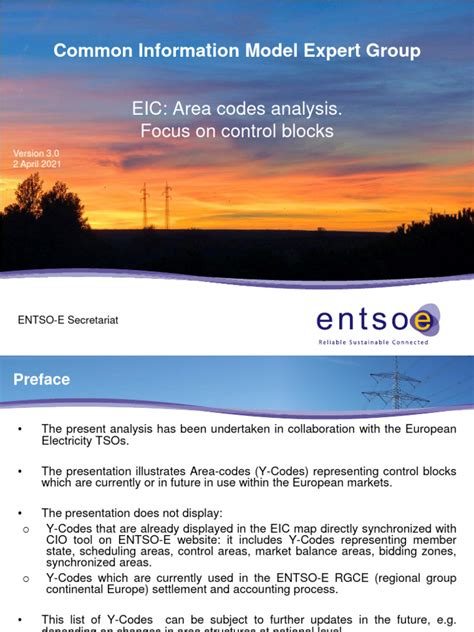 Entso X Eic Codes Market Areas V3 0 Pdf Computing
