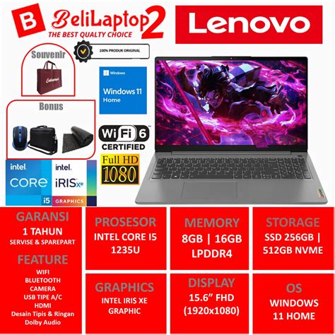 Jual Lenovo Ideapad Slim Iau Grey Intel Core I U Ram Gb Ssd Tb Full Hd