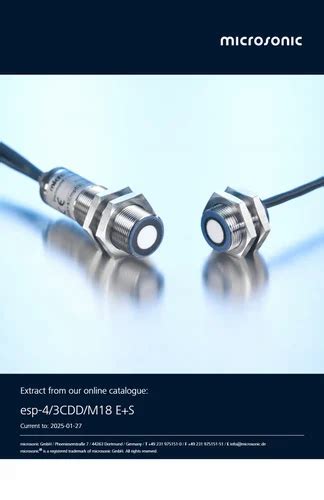 Microsonic Label And Splice Sensor Part No Esp 43cddm18 Es Pnp At