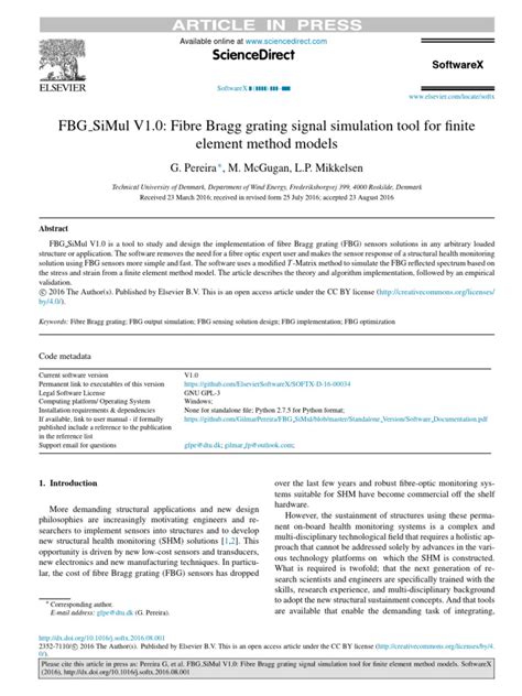 fbg simul v10 fibre bragg grating signal simulatio pdf finite