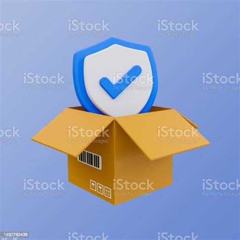 3d 최소한의 제품 보안 제품 보증 제품 품질 보증 틱 가드 쉴드가 있는 골판지 상자를 열었습니다 3d 그림입니다 0명에 대한 스톡 사진 및 기타 이미지 Istock