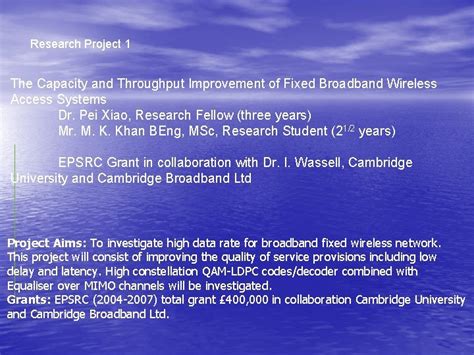 Research Project 1 The Capacity And Throughput Improvement