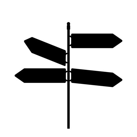 Road Direction Sign Pathway Silhouette Symbol For City Touristic