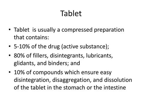 Ppt Major Excipients Used In Tablets Powerpoint Presentation Free Download Id 3695788