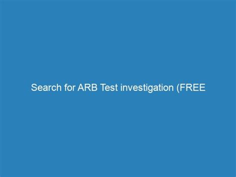 Search For Arb Test Investigation Free Home Office Sample Collection Boodcheck Medical