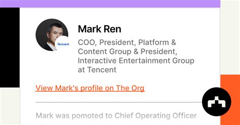 Mark Ren Coo President Platform And Content Group And President Interactive Entertainment Group