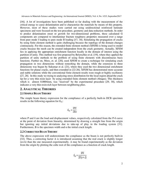 Results Of Finite Element Analysis For Interlaminar Fracture Reinforced