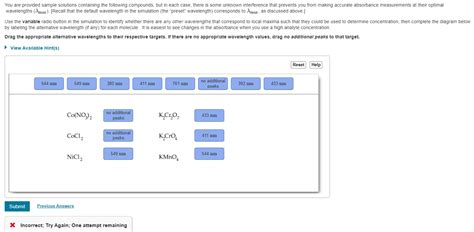 Solved wavelengths λmax Recall that the default Chegg