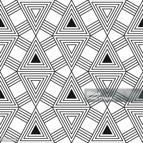 삼각형 원활한 패턴 기하학적 패턴 흑백 추상적 배경 벡터 그림입니다 반복 텍스처 0명에 대한 스톡 벡터 아트 및 기타 이미지 0명 검은색 기하 도형 Istock