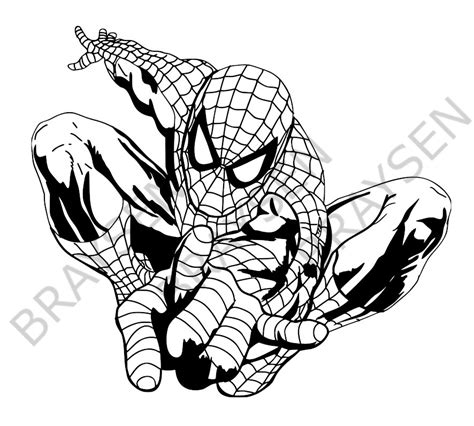 Spiderman Outline Svg Png Etsy Denmark
