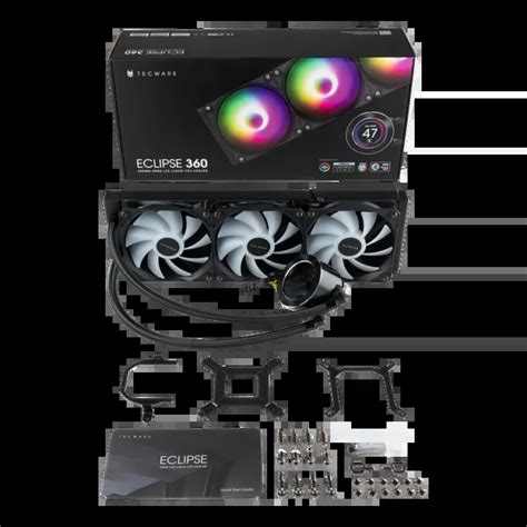Tecware Eclipse 240mm Argb Lcd Liquid Cpu Cooler Black White Bermor Techzone Btz