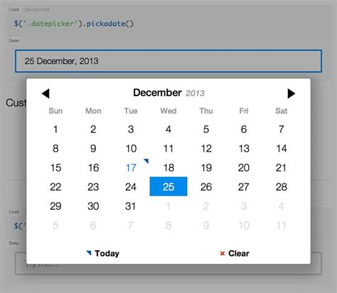 Date Picker Pickadate Js Amsul Ca Pickadate Js