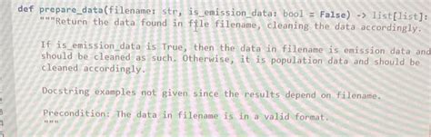 Solved Def Preparedatafilename Str Isemissiondata