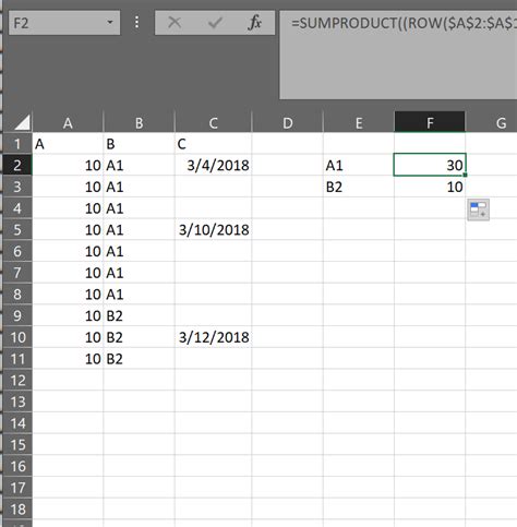 Excel Sum Based On Values Of Two Different Columns Stack Overflow