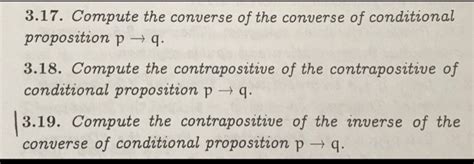 Solved 317 Compute The Converse Of The Converse Of