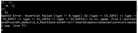 C OpenCV Matrix Multiplication Assertion Fail Inside Class But Not Outside Stack Overflow