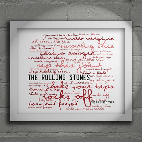 The Rolling Stones Limited Edition Typography Lyrics Art Print Signed