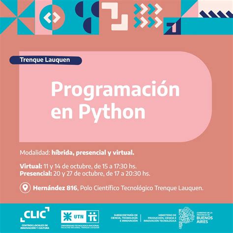 EstÁ Abierta La InscripciÓn Para El Curso “programaciÓn En Python” Que Se DictarÁ Desde La