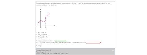 Solved Determine If The Illustrated Function Is Coninuous Or