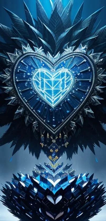 Blue Heart Abstract Art Free Download