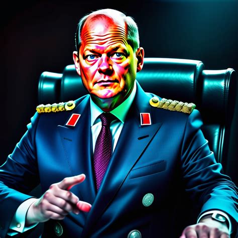Olaf Scholz As Neonoir Dark Tecnocrat Dystopian Emperor Prompts