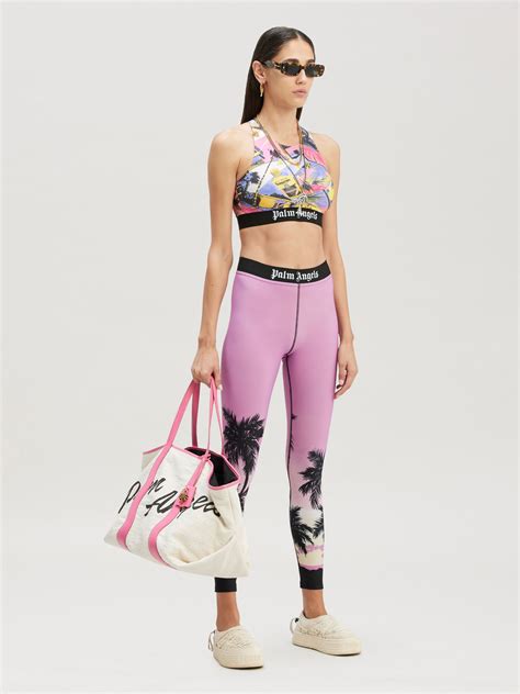 Pink Sunset Logo Sport Leggins Palm Angels® Official