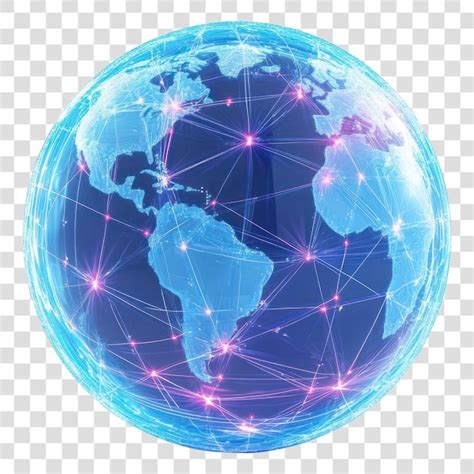 Png Blue Globe Connections Technology Interconnected Premium Ai Generated Psd