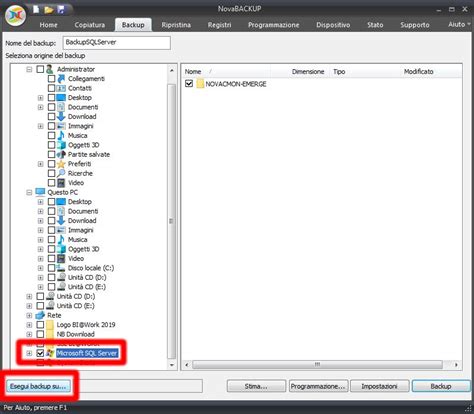 Guida Configurazione Backup Sql Server Novabackup Italia