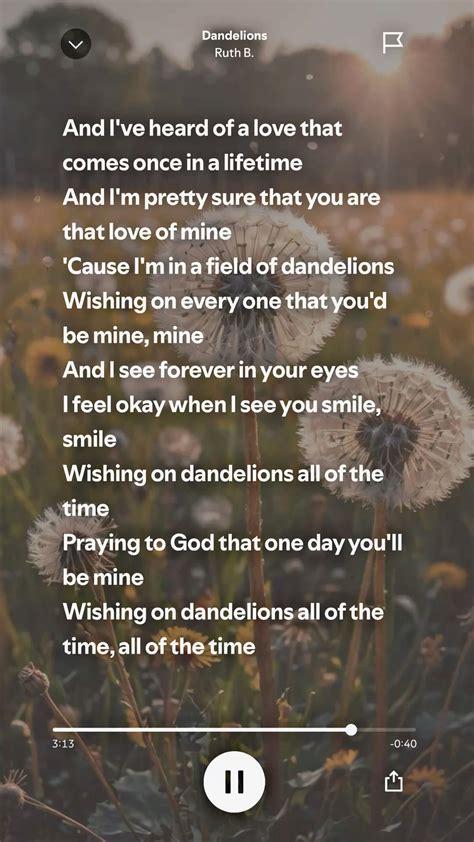 Ruth B Dandelions Lyrics Aesthetic Dandelion Lyrics Pretty