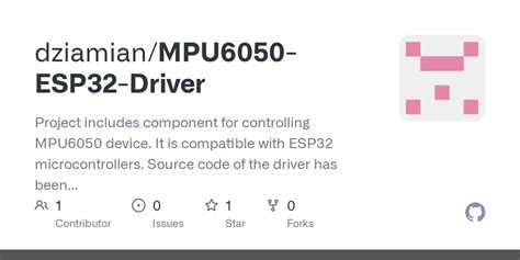 github dziamian mpu6050 esp32 driver project includes component for
