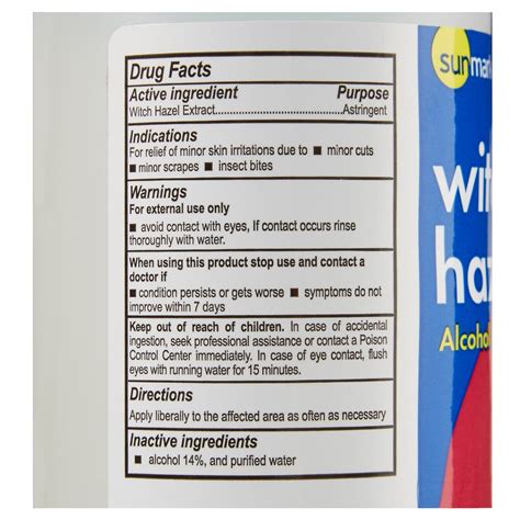 Mckesson Sunmark Astringent Witch Hazel Topical Liquid 16 Oz Bottle